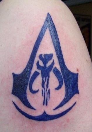 My original sigil, "Mando's Creed". Left shoulder tattoo. | Boba Fett ...